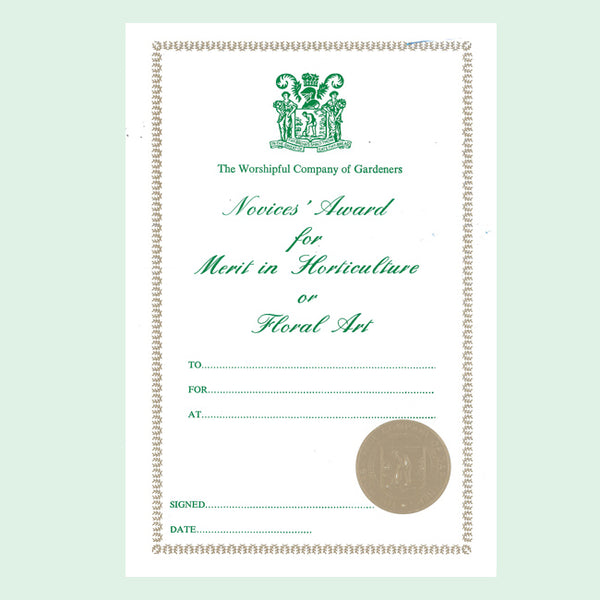 'Novices Award for Merit in Horticulture' Show Award – Perennial GRBS